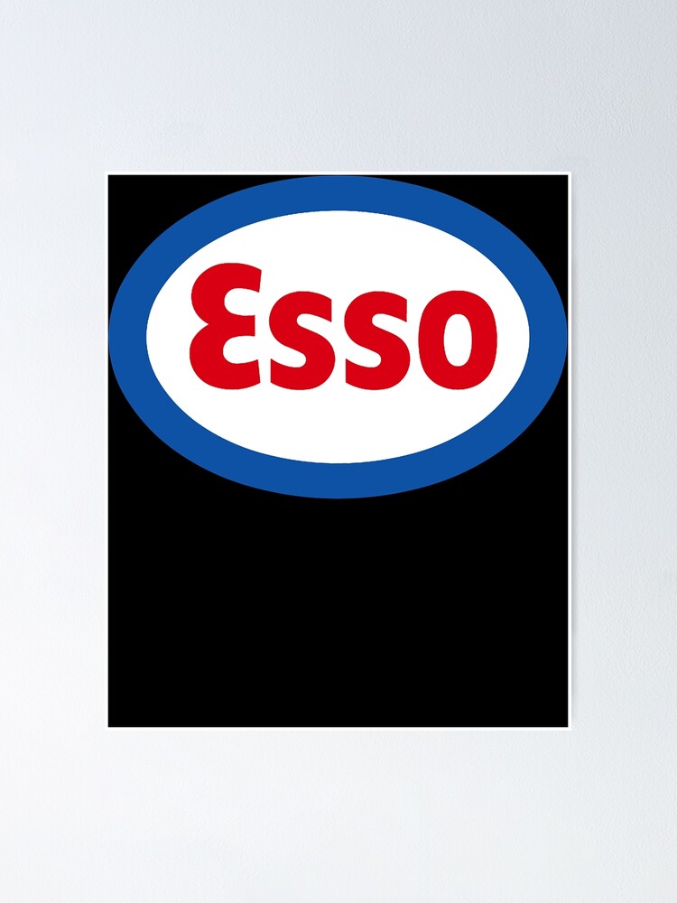 "Classic Esso Petrol Gasoline Diesel Fuels Logo " Poster for Sale by ...