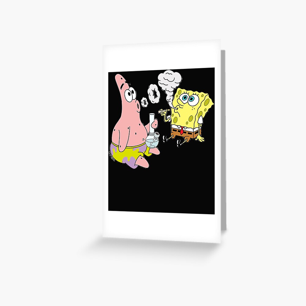 Spongebob And Patrick Smoking Weed Cannabis Cartoon Art Classic