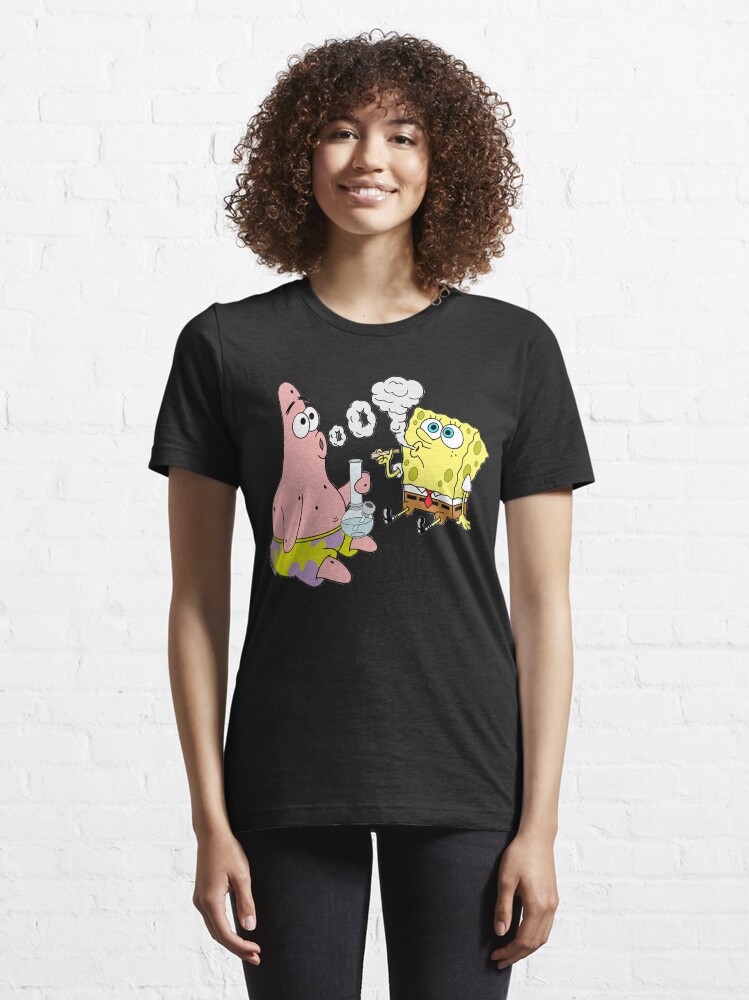 Spongebob And Patrick Smoking Weed Cannabis Cartoon Art Classic T