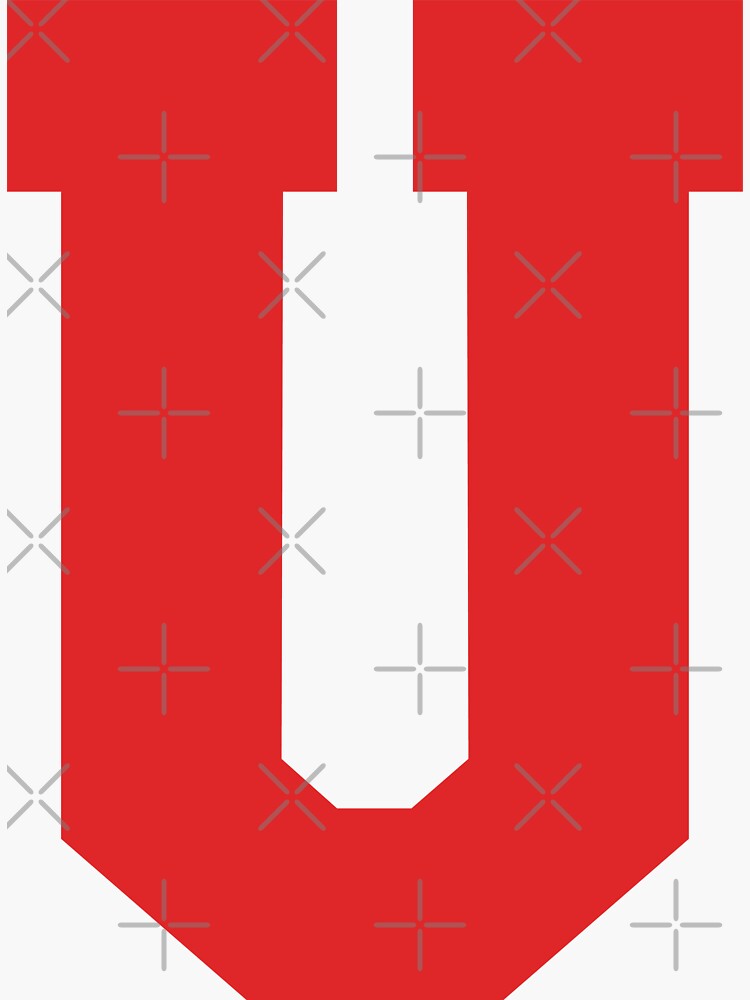 "Alphabet, Red U, Sports letter U" Sticker for Sale by TheCultStuff ...