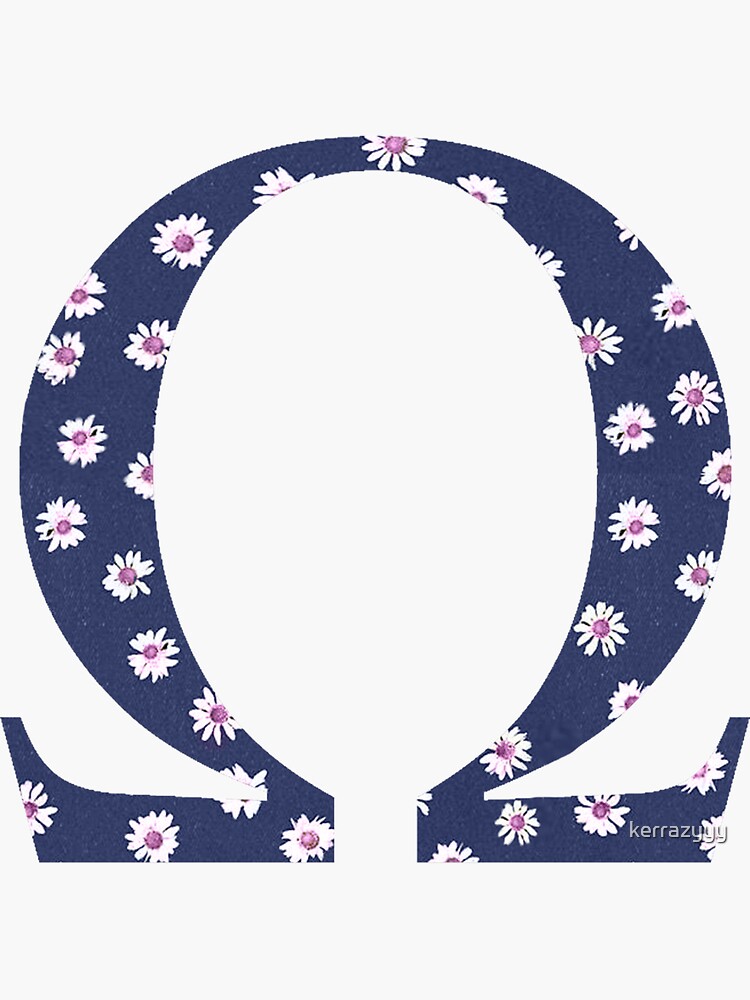 "Omega - floral" Sticker for Sale by kerrazyyy | Redbubble