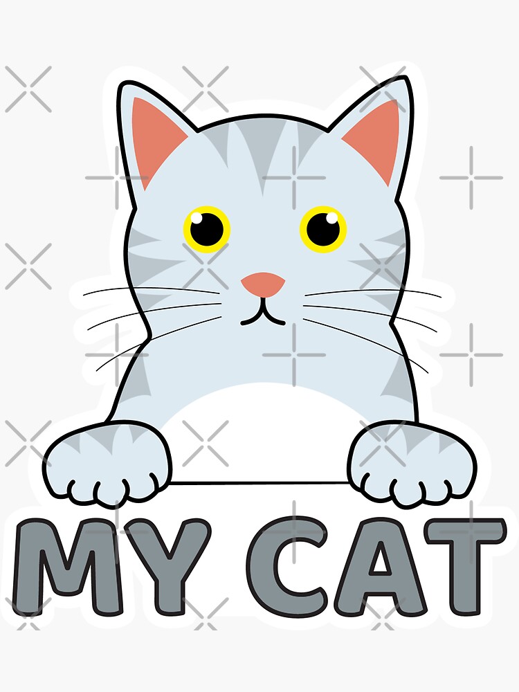 "Cat This is my cat. Grey cat. Silver color" Sticker by Twenty9 | Redbubble