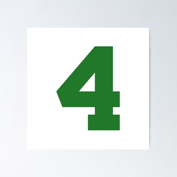 "Number 4, Green four, Sports number 4" Poster for Sale by TheCultStuff ...