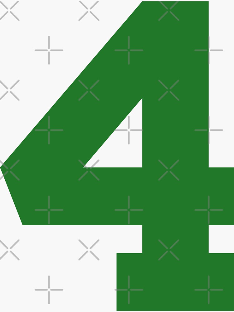 "Number 4, Green four, Sports number 4" Sticker for Sale by ...