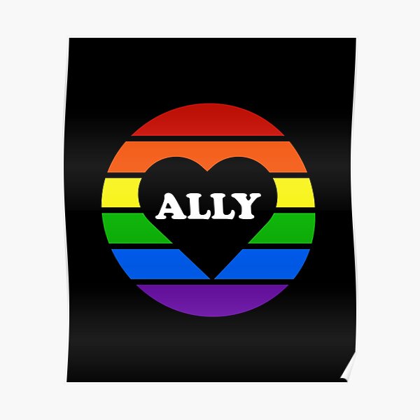"Equality LGBTQ Proud Ally Lesbian Gay Pride LGBT Rainbow Flag" Poster ...