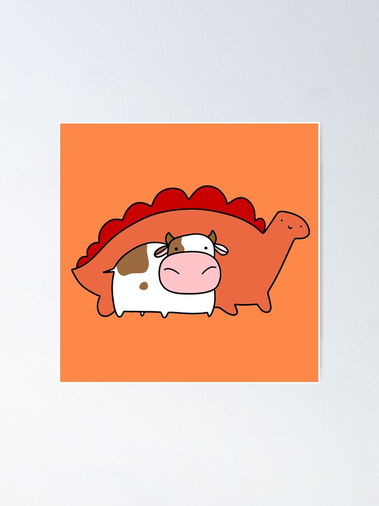 "Stegosaurus and Little Cow" Poster by SaradaBoru | Redbubble