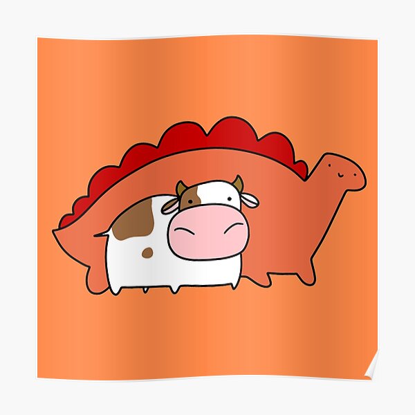 "Stegosaurus and Little Cow" Poster by SaradaBoru | Redbubble