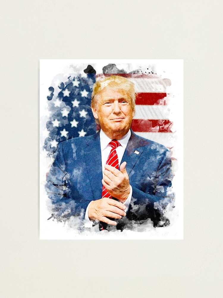 "Donald Trump Watercolour" Photographic Print by JDempzz | Redbubble