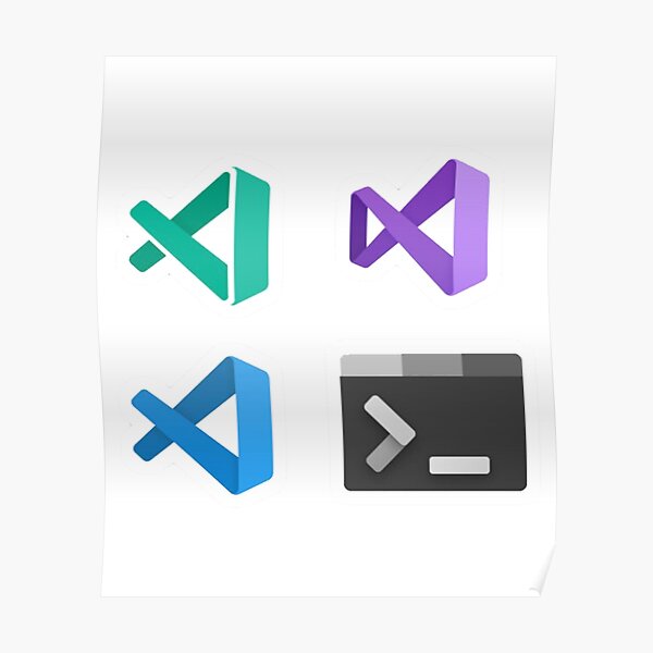 "Visual Studio, VS Code, Insiders, Windows Terminal" Poster by Brikzz ...