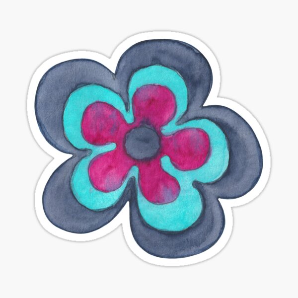 ""Flower of the Night" Watercolor Modern Art" Sticker by AnniTait ...