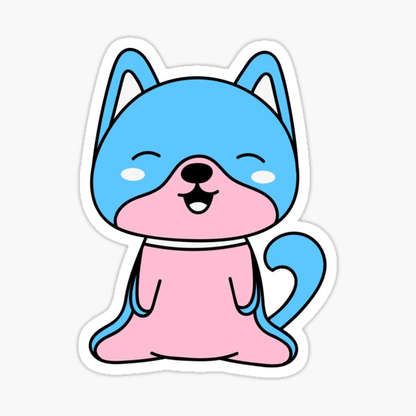 "Kawaii Trans Puppy Dog. Transgender Pride" Sticker by ClimbingTees ...