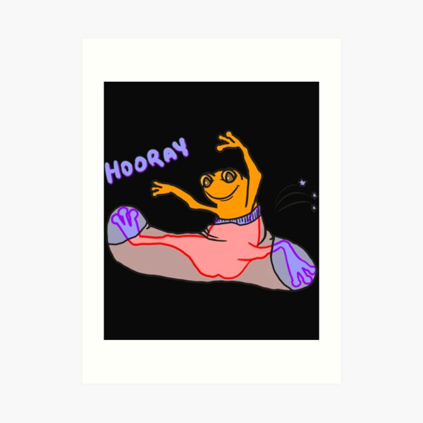 "Hooray Frog In A Sock - Funny Happy Emotion " Art Print for Sale by ...