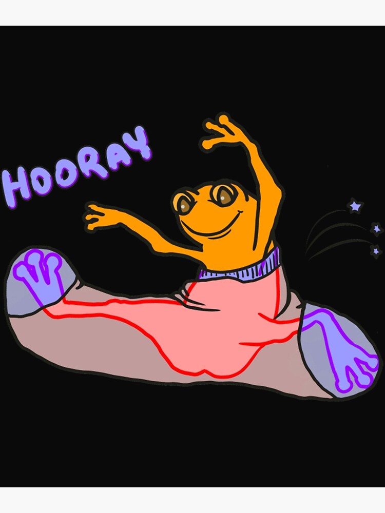 "Hooray Frog In A Sock - Funny Happy Emotion " Poster by BasicsonHandfg ...