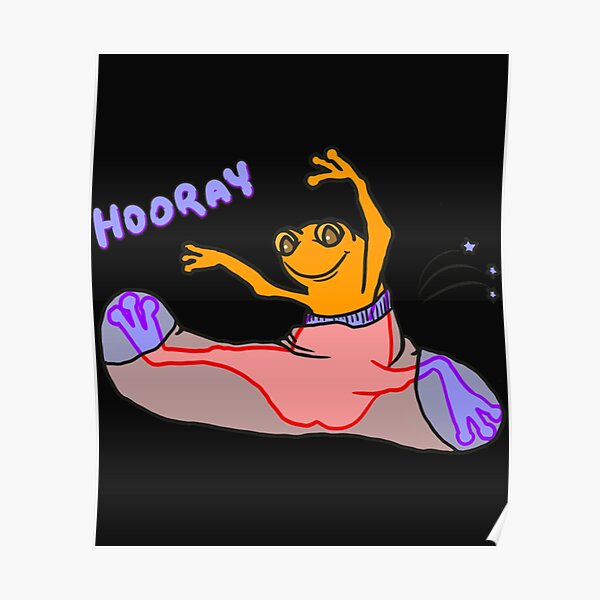 "Hooray Frog In A Sock - Funny Happy Emotion " Poster by BasicsonHandfg ...