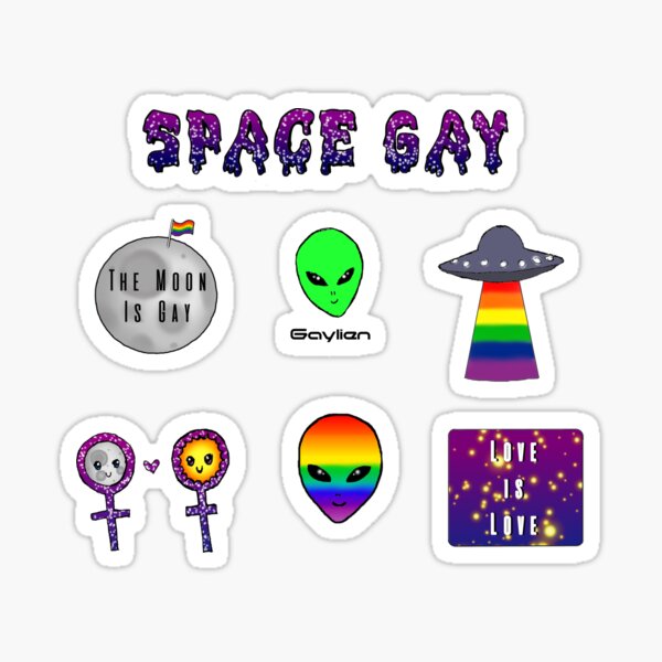 "SPACE GAY STICKER SHEET" Sticker for Sale by AuroraMurdock | Redbubble
