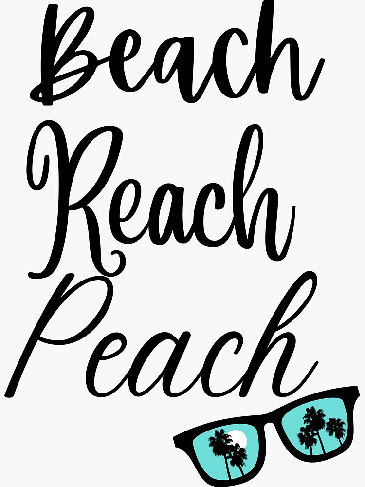 "Beach, reach, peach" Sticker by AndreeaPetrut | Redbubble