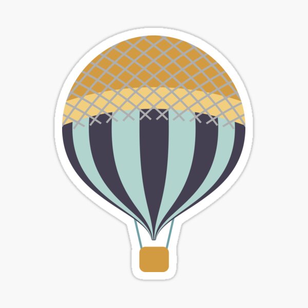 "Blue and Yellow Hot Air Balloon" Sticker by StudioShine | Redbubble