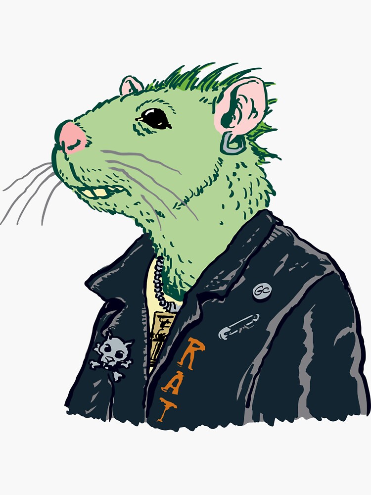 "Rat Punk™ Vile Green Sticker" Sticker by londonsava | Redbubble