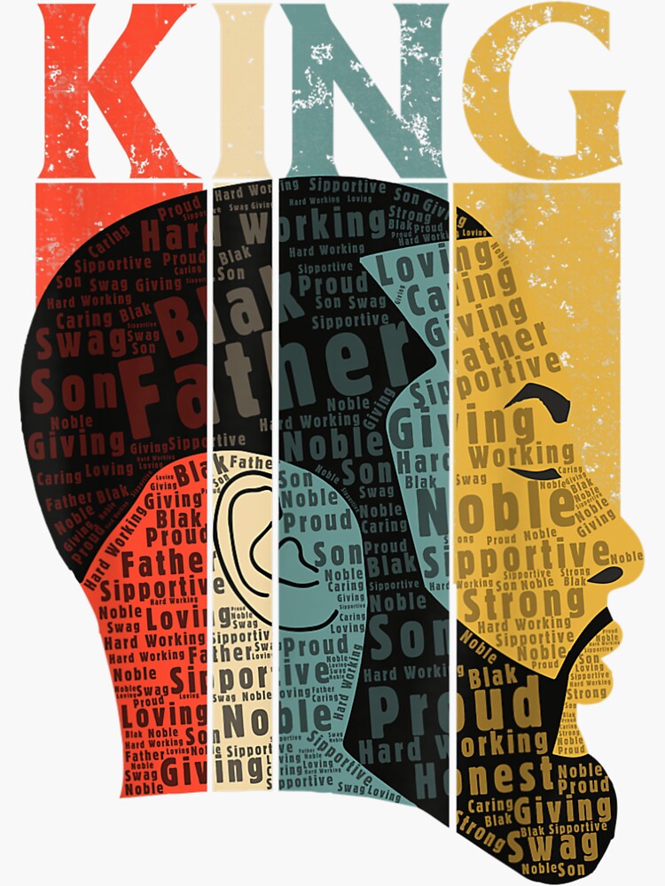 "Happy Father’s Day Black Father King Afro African Man" Sticker by ...