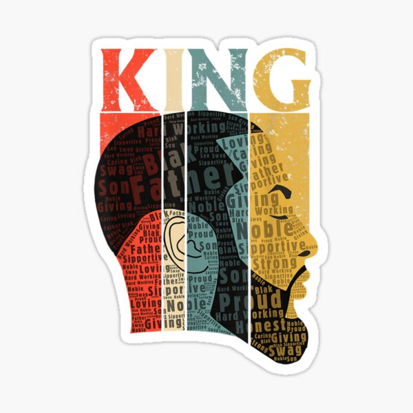 "Happy Father’s Day Black Father King Afro African Man" Sticker by ...