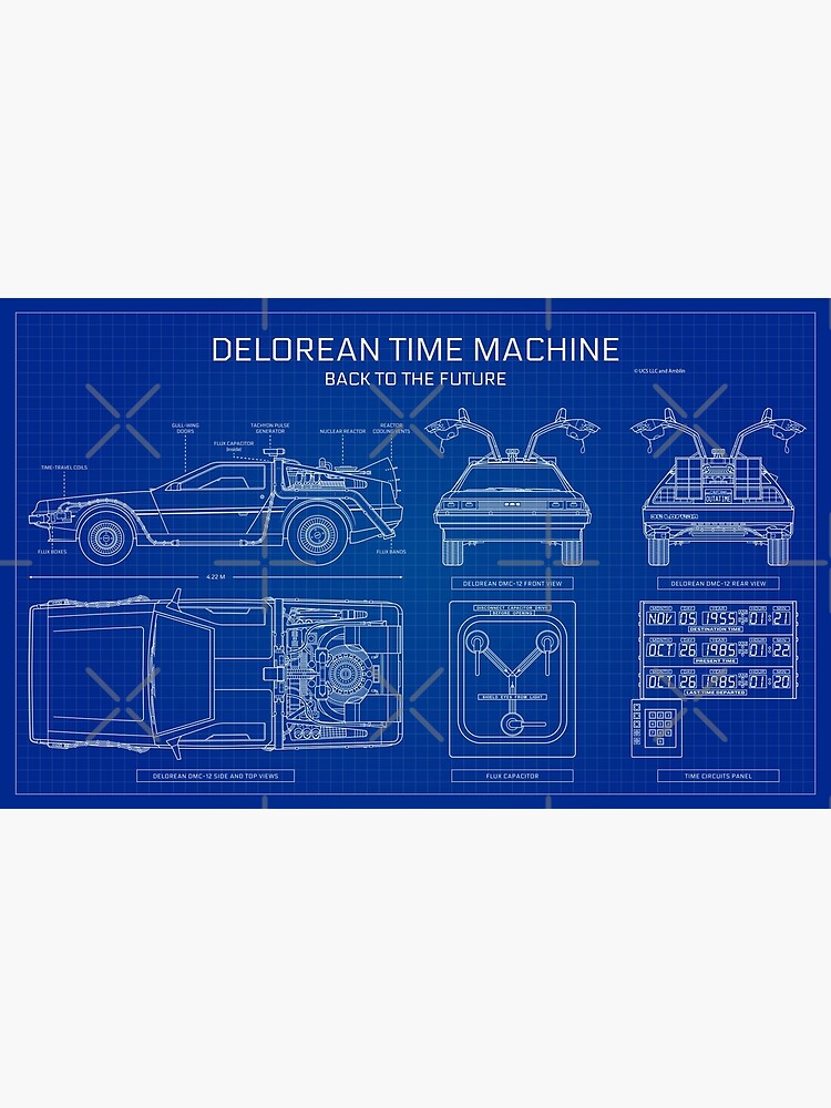 Póster «DeLorean Time Machine - Back To The Future (Blueprint)» de ...