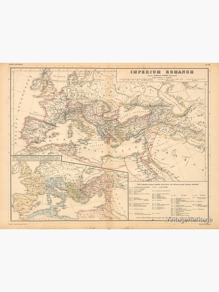 "Vintage Map of The Roman Empire (1870) IMPERIUM ROMANUM (Latin Map ...