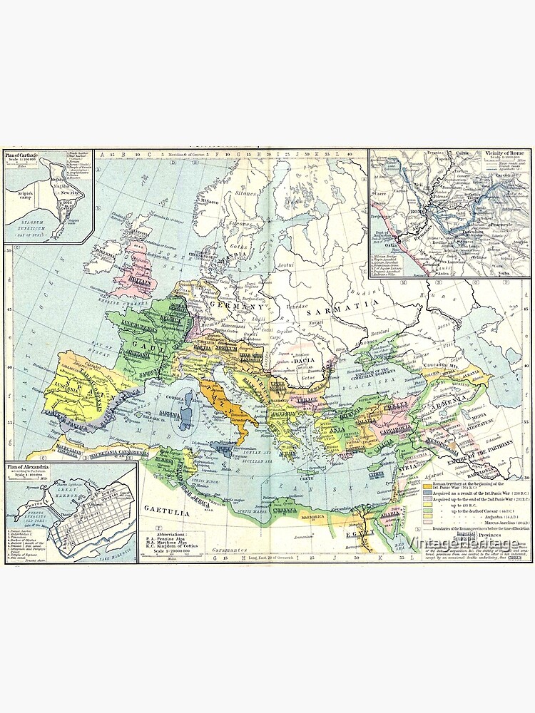 "Vintage Map Of the Roman expansion 264 BC by Shepherd (1923)" Poster ...