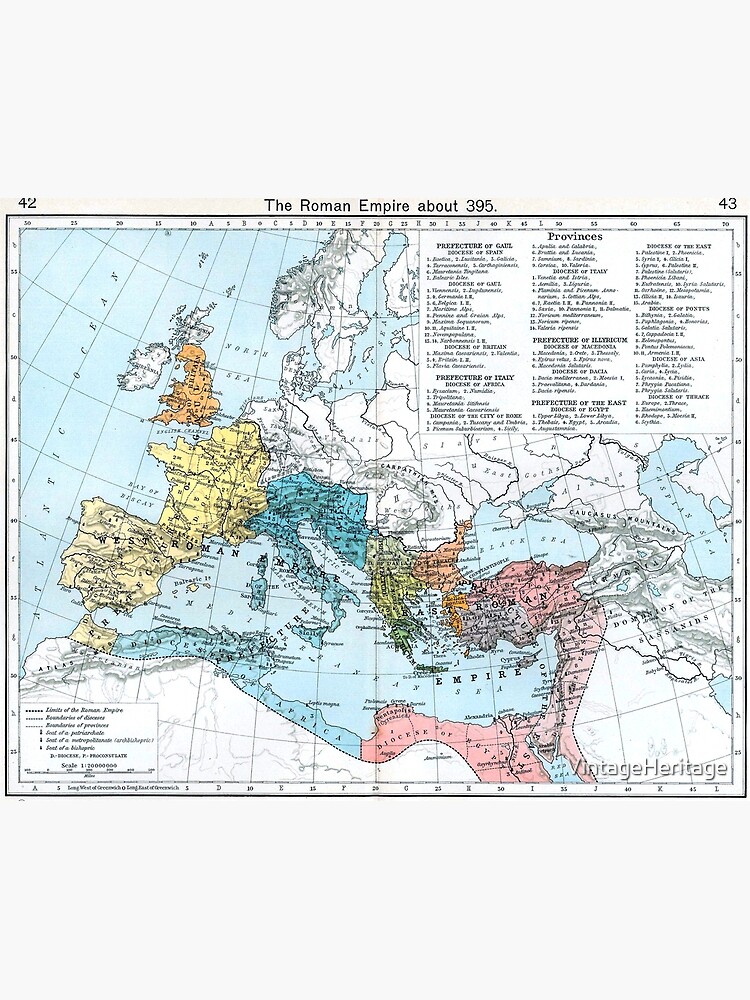 "Vintage Map Of the Roman Empire about 395 (Shepherd 1923)" Art Print ...