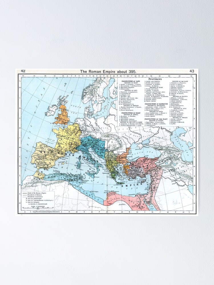 "Vintage Map Of the Roman Empire about 395 (Shepherd 1923)" Poster for ...