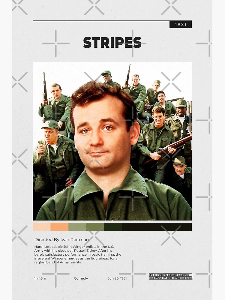 "Stripes 1981 action comedy army movie poster" Poster for Sale by ...