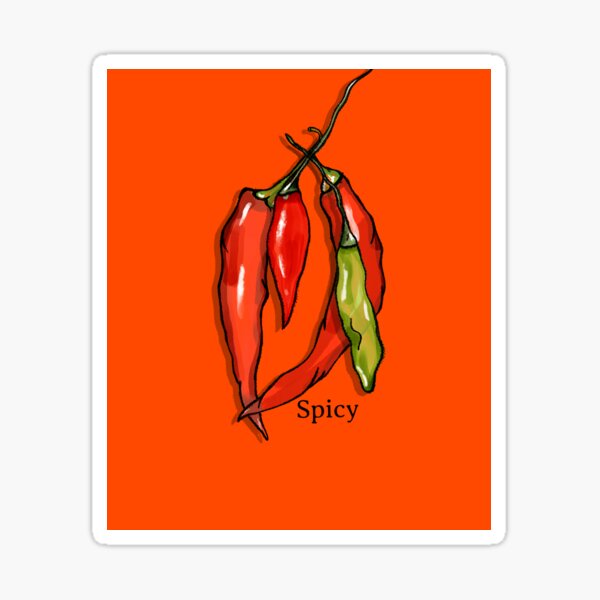 "spicy" Sticker by watershrimp | Redbubble