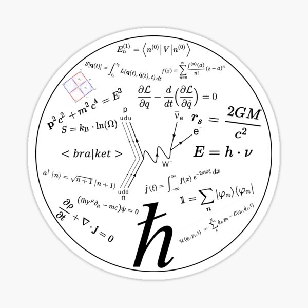 "physics equations and diagrams" Sticker by NoetherSym | Redbubble
