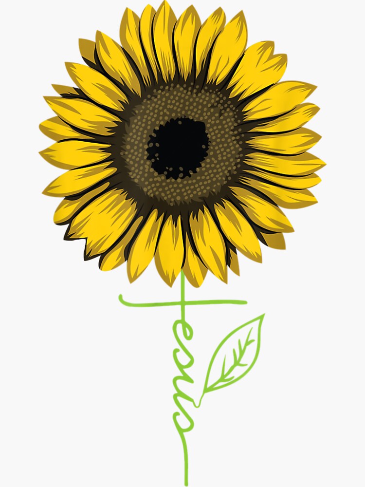 "Jesus Cross Bible Christian Religious Sunflower Art Christ" Sticker ...