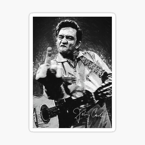 "Johnny Cash" Sticker by charlesziegler | Redbubble