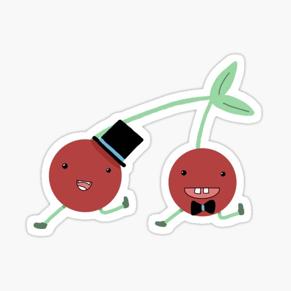 "Cherry on the run" Sticker for Sale by fatcatnat | Redbubble