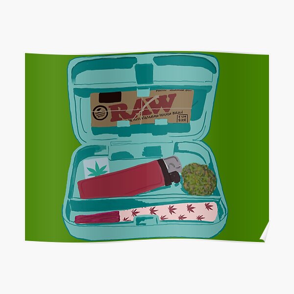 "RAW 420 Stash Box in Blue" Poster for Sale by natasha-nirvana | Redbubble