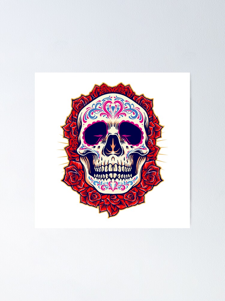 "Mexican anatomy medical human colorful head" Poster for Sale by ...