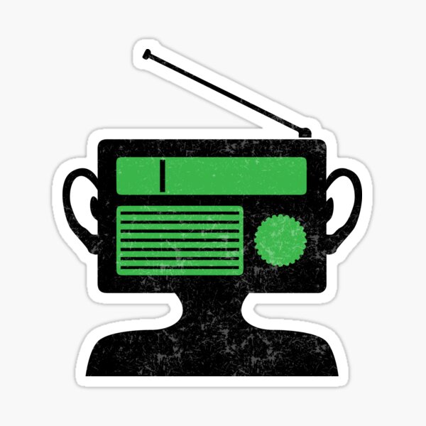 "Radio Face Funny News readers Meme Design" Sticker by Raju-Creative ...