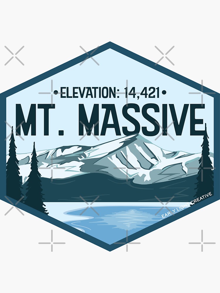 "Colorado 14ers: Mt. Massive" Sticker by bethany-griffen | Redbubble