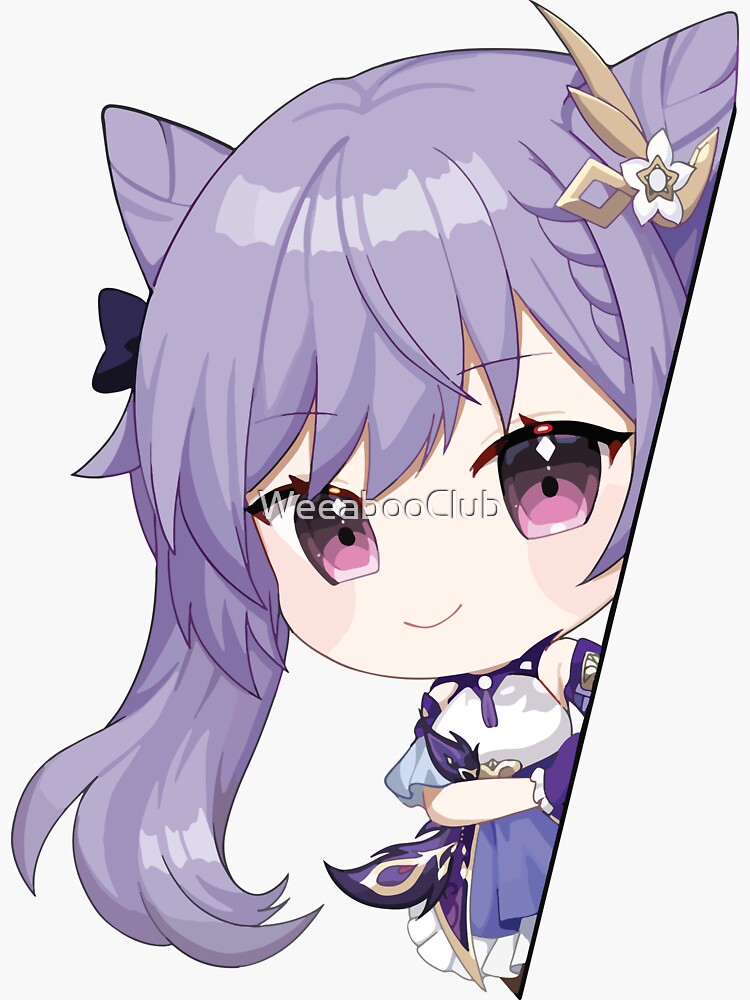 "Keqing Chibi Peeker Genshin Impact" Sticker for Sale by WeeabooClub ...
