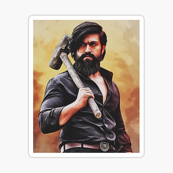 "The King Rocky Bhai" Sticker by babybeeart | Redbubble