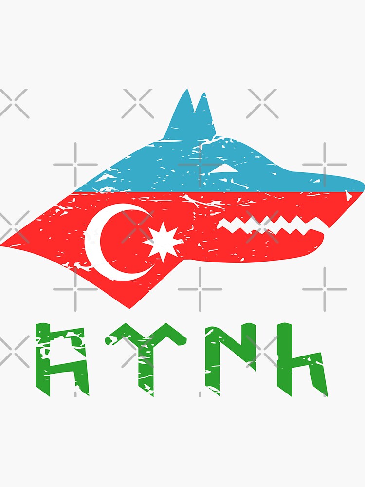 Pegatina «Azerbaycan Flag Tengri Wolf aspecto usado» de emeksedesign ...