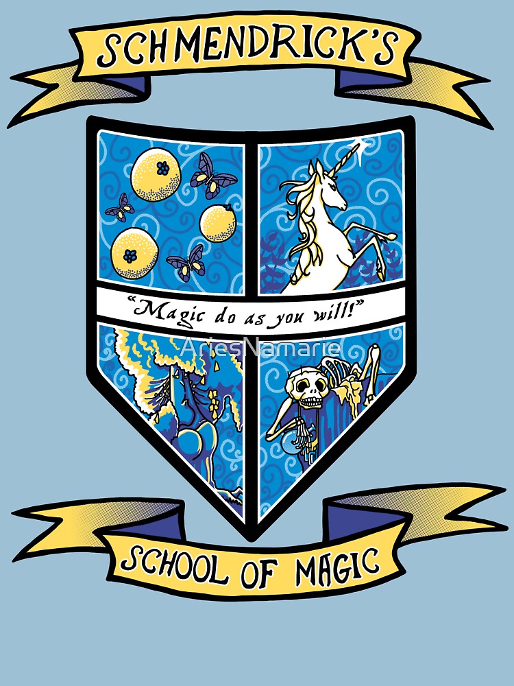 "Schmendrick's School of Magic" T-shirt for Sale by AriesNamarie ...