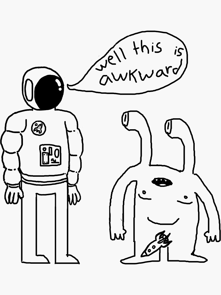 "awkward_alien" Sticker for Sale by sampled | Redbubble