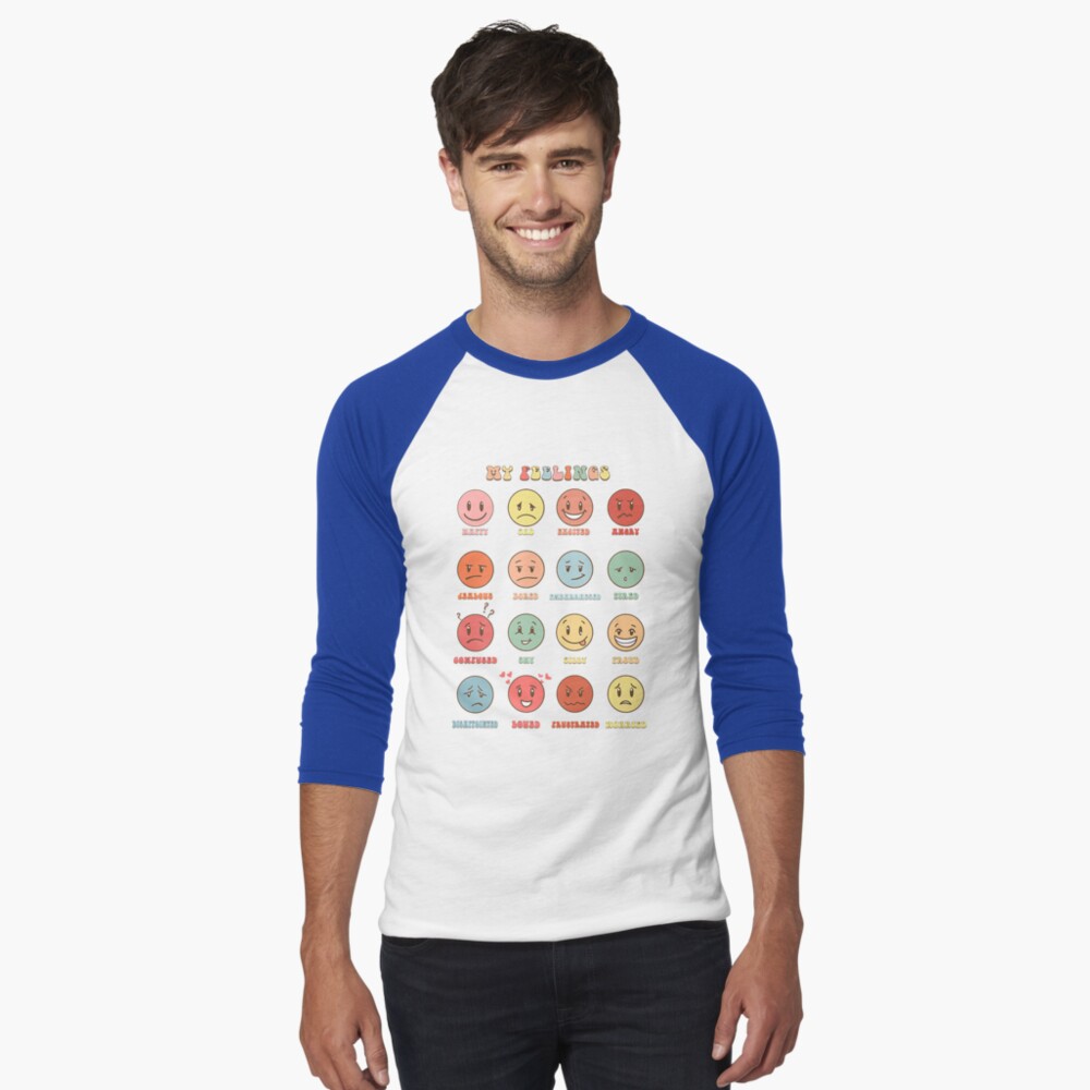 "Retro My Feelings Emotion Faces Mental Health Matters Premium T-Shirt ...