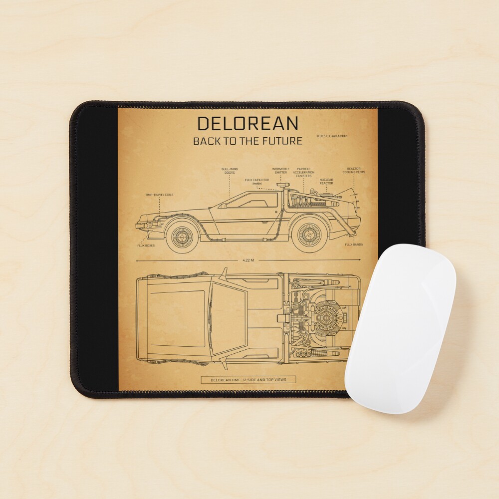 "DeLorean Time Machine - Back To The Future (Aged Parchment ...
