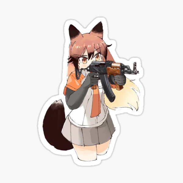 "Cute Anime girl with gun" Sticker by Stylishhpunk | Redbubble
