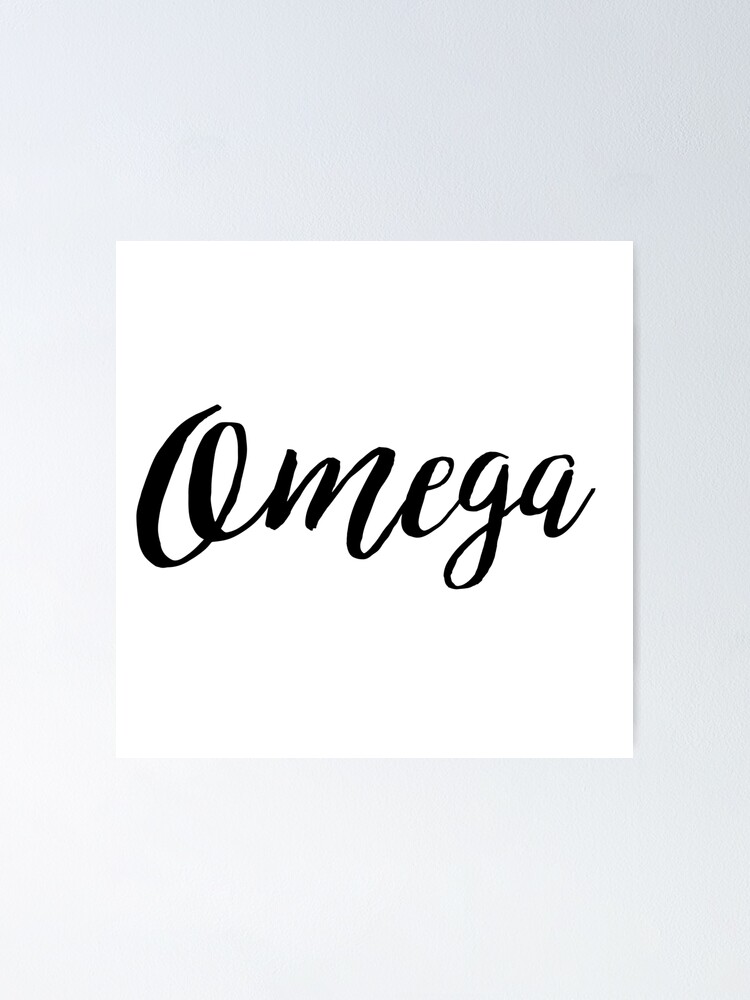 "Omega - Cursive Black Greek Letter" Poster for Sale by ralzeedotes ...