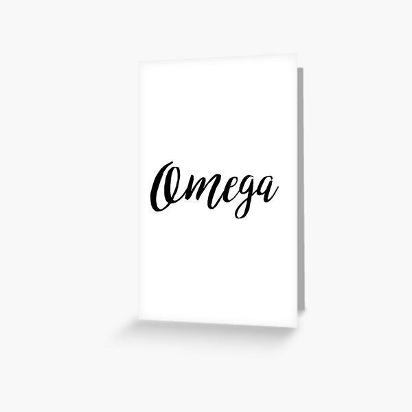 "Omega - Cursive Black Greek Letter" Greeting Card for Sale by ...
