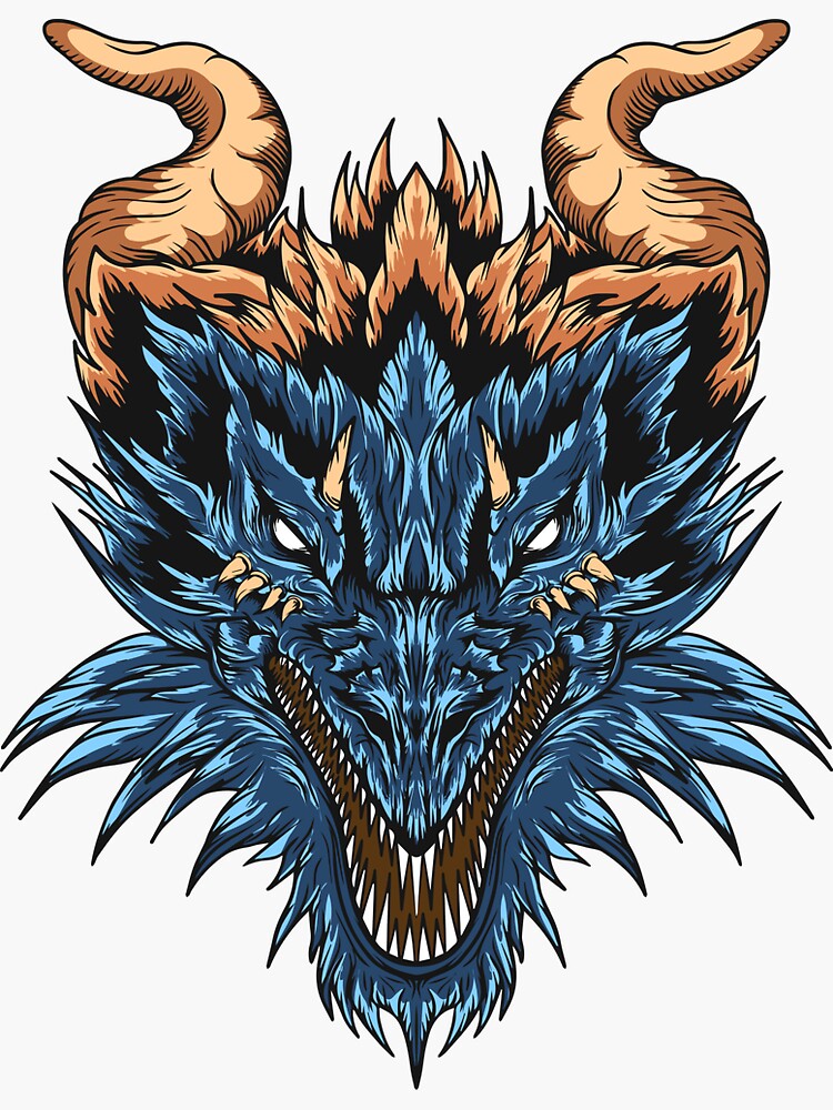 "Dragon Head" Sticker by Makay70 | Redbubble